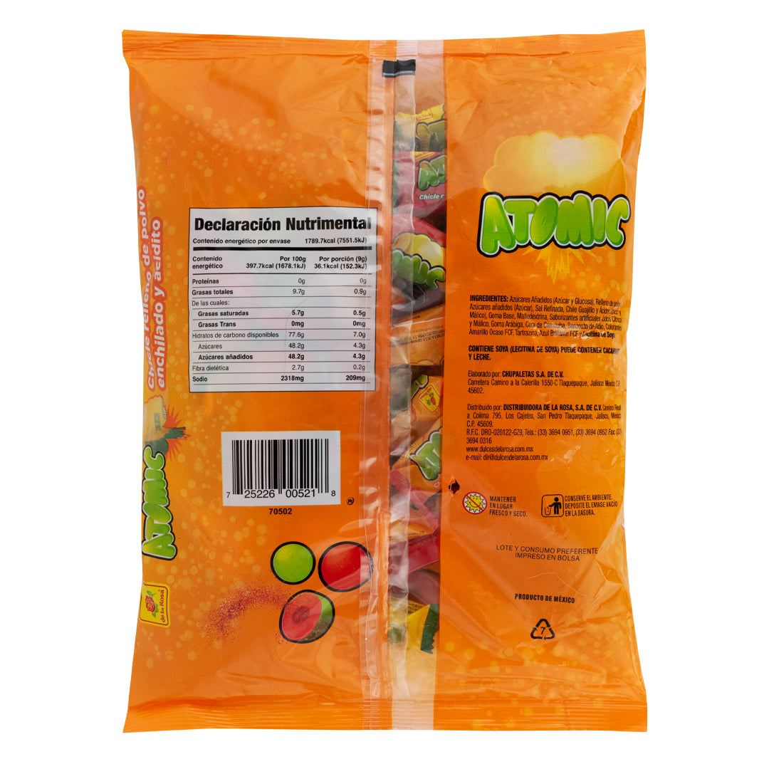 Chicle Atomic Relleno Picosito 50 piezas 9 grs – Tienda de la Rosa®