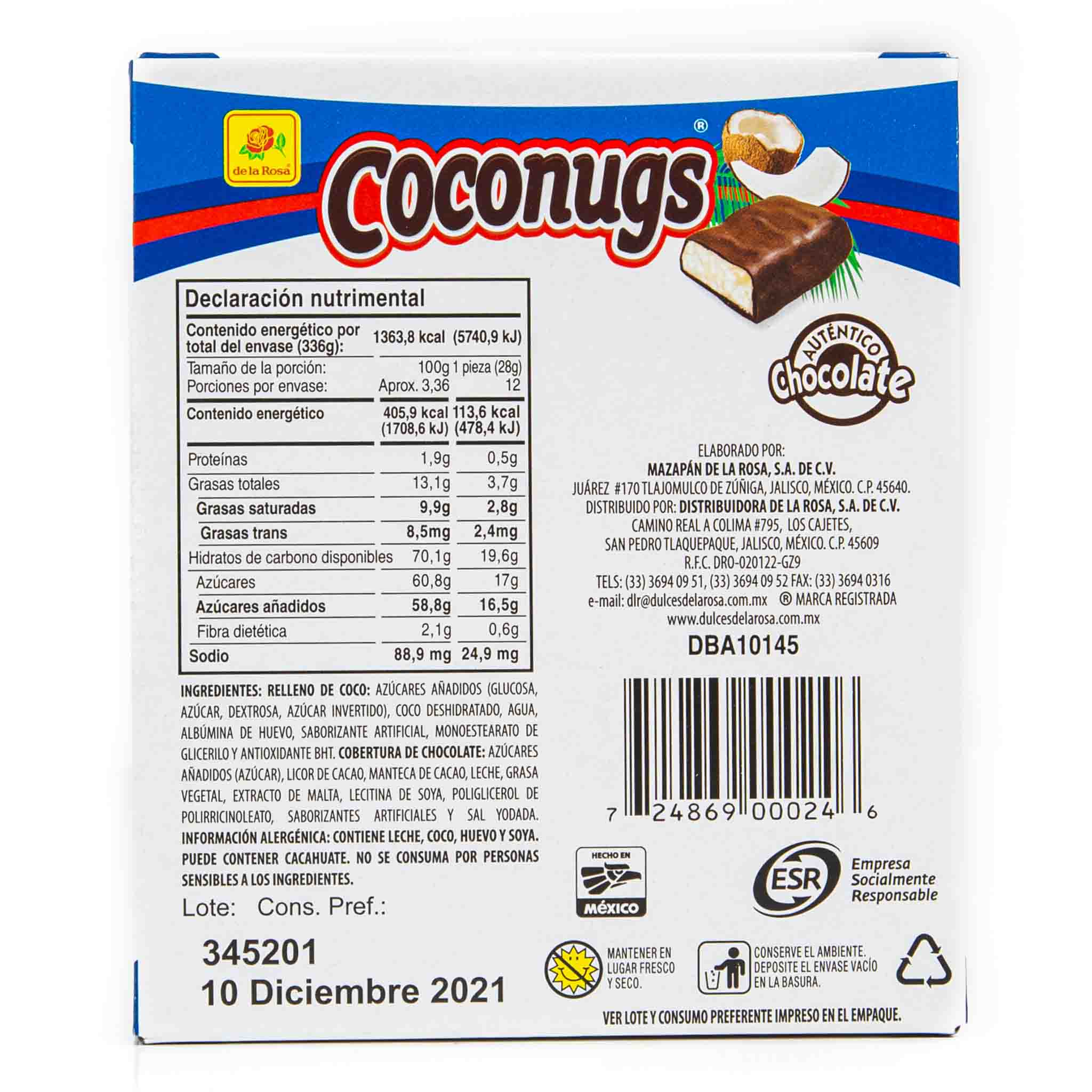 Chocolate CocoNugs 12 piezas – Tienda de la Rosa®