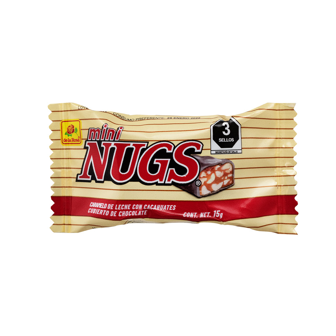 Mini Chocolate Nugs Con Cacahuate 24 Piezas 15g c/u – Tienda de la Rosa®