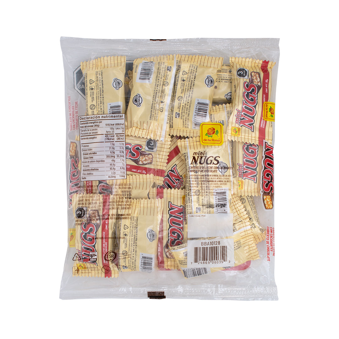 Mini Chocolate Nugs Con Cacahuate 24 Piezas 15g c/u – Tienda de la Rosa®
